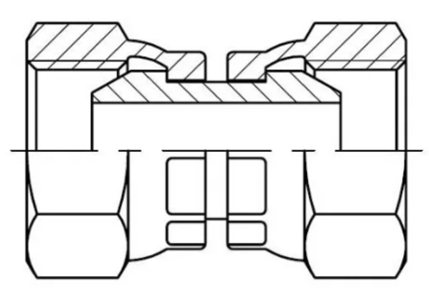 BSP/BSP, Grenrörets skruvförband med mutter (hona/hona) - 60° - Taon ...